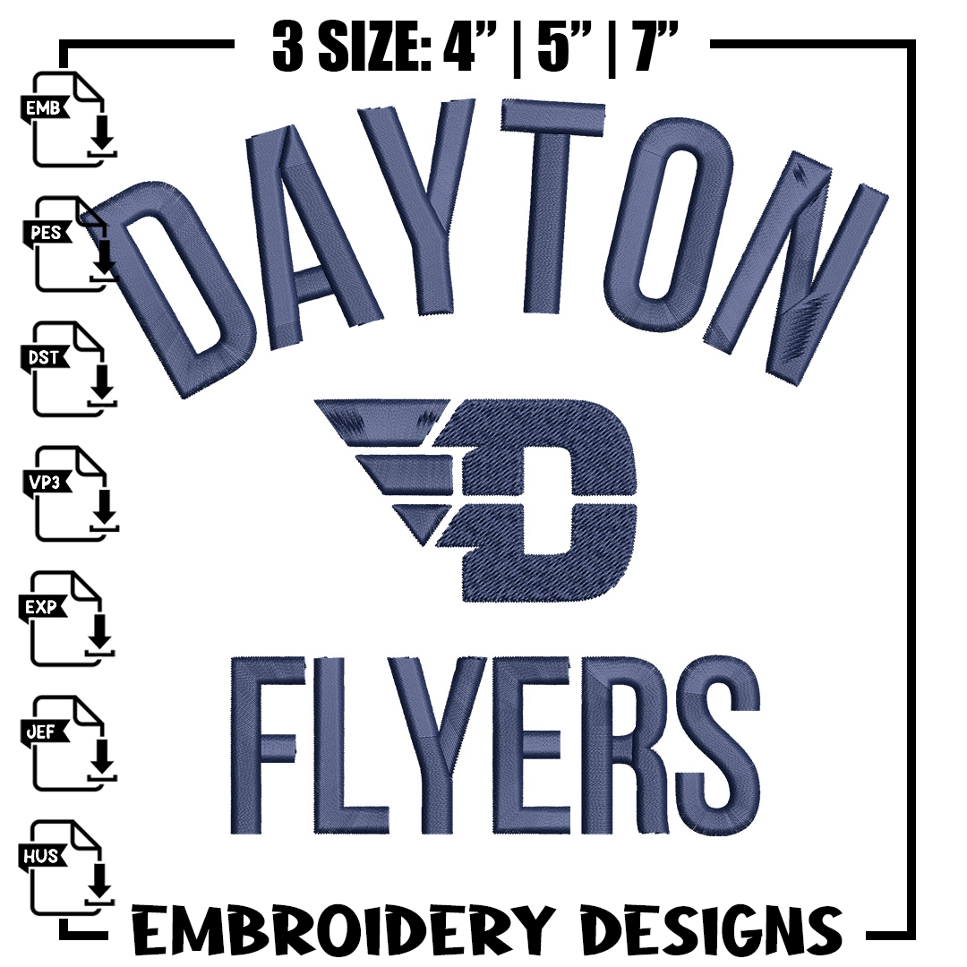 Dayton Flyers logo embroidery design, Basketball embroidery, | Inspire ...