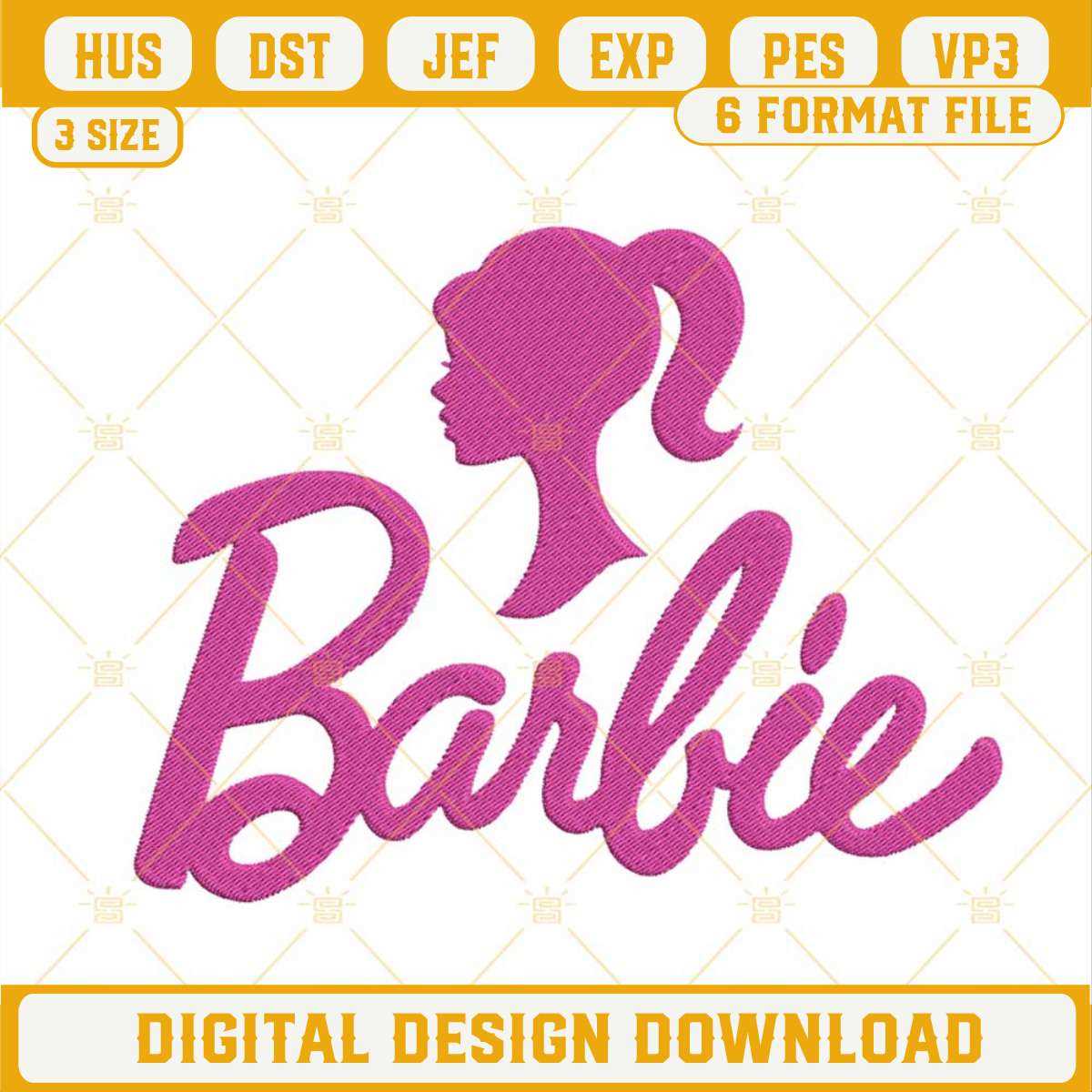Barbie Pink Girl Embroidery Design File.jpg | Inspire Uplift