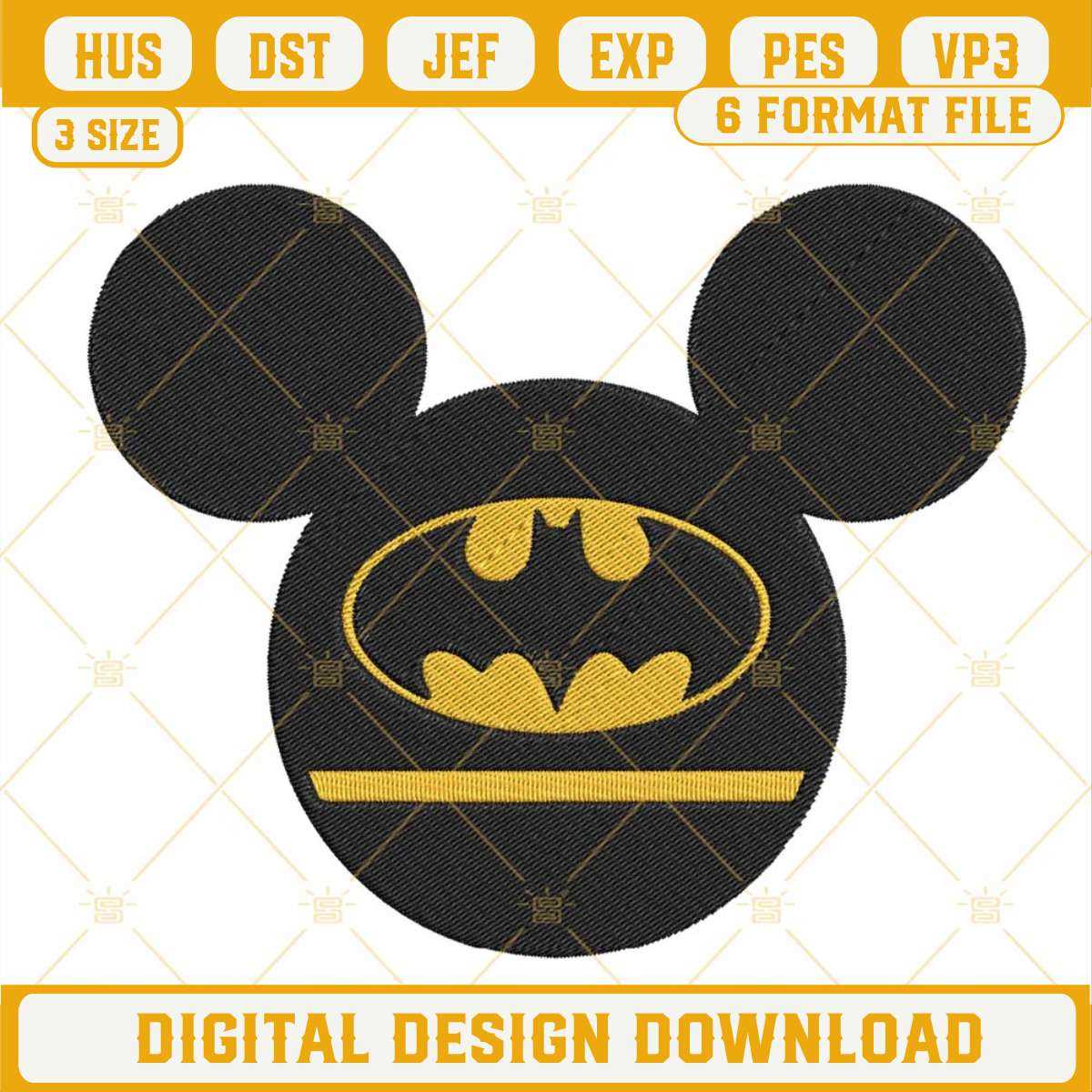 Batman Mickey Mouse Head Embroidery Design.jpg | Inspire Uplift