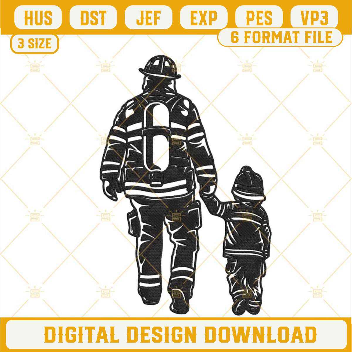 Firefighter Dad And Son Embroidery Designs, Fathers Day Fire | Inspire ...