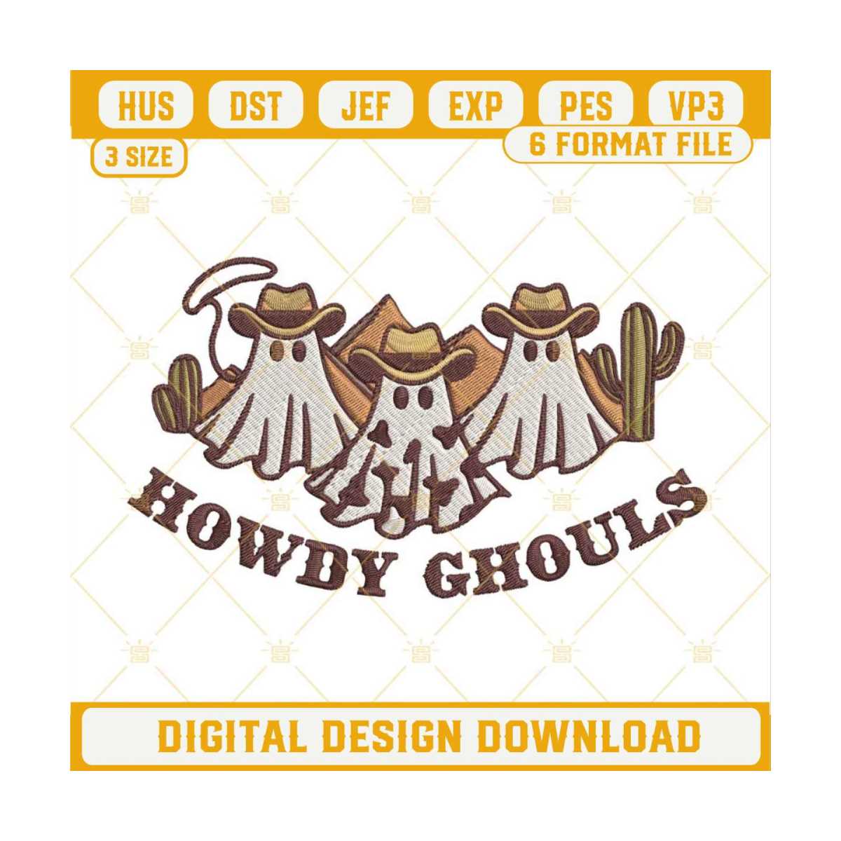 Howdy Ghouls Embroidery Designs, Western Ghost Halloween Emb | Inspire ...