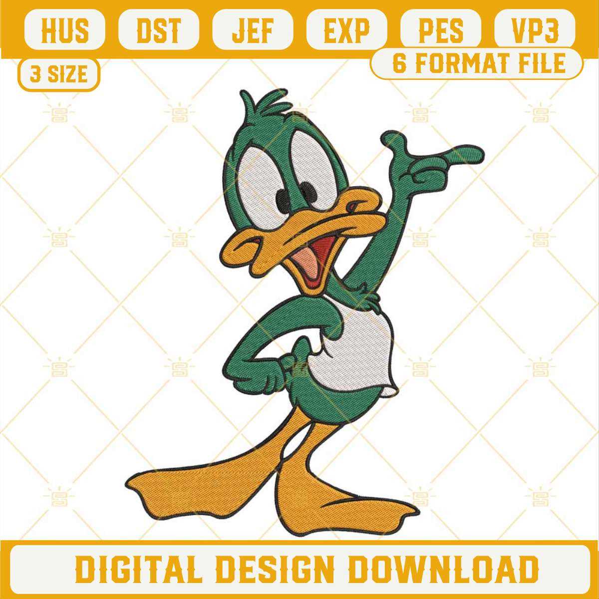 Plucky Duck Machine Embroidery Design, Tiny Toon Adventures | Inspire ...