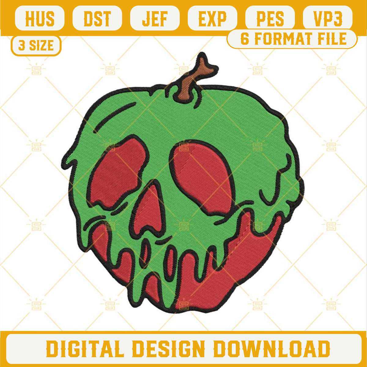 Poison Apple Embroidery Designs, Snow White Poison Apple Emb | Inspire ...