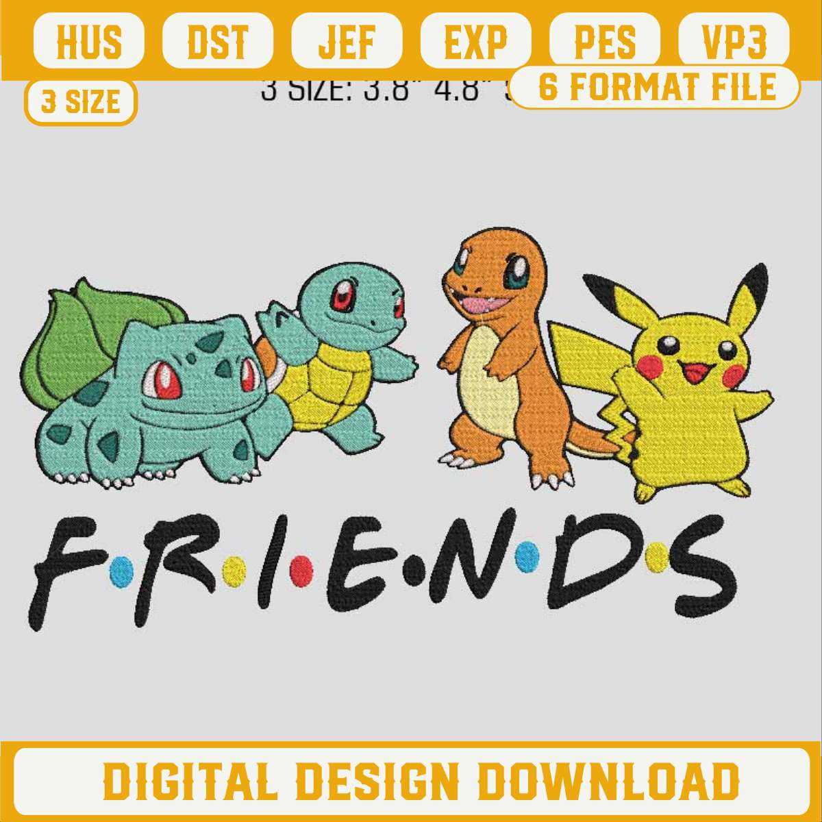 Pokemon Friends Embroidery Designs, Pokemon Embroidery Desig | Inspire ...