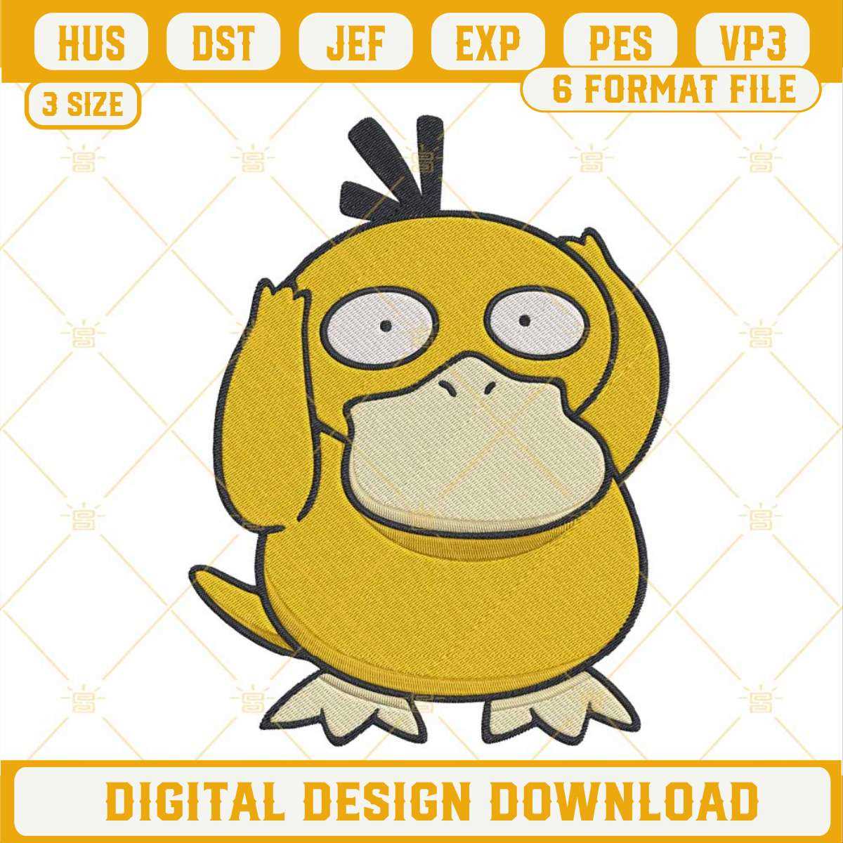 Psyduck Machine Embroidery Designs, Duck Pokemon Embroidery | Inspire ...