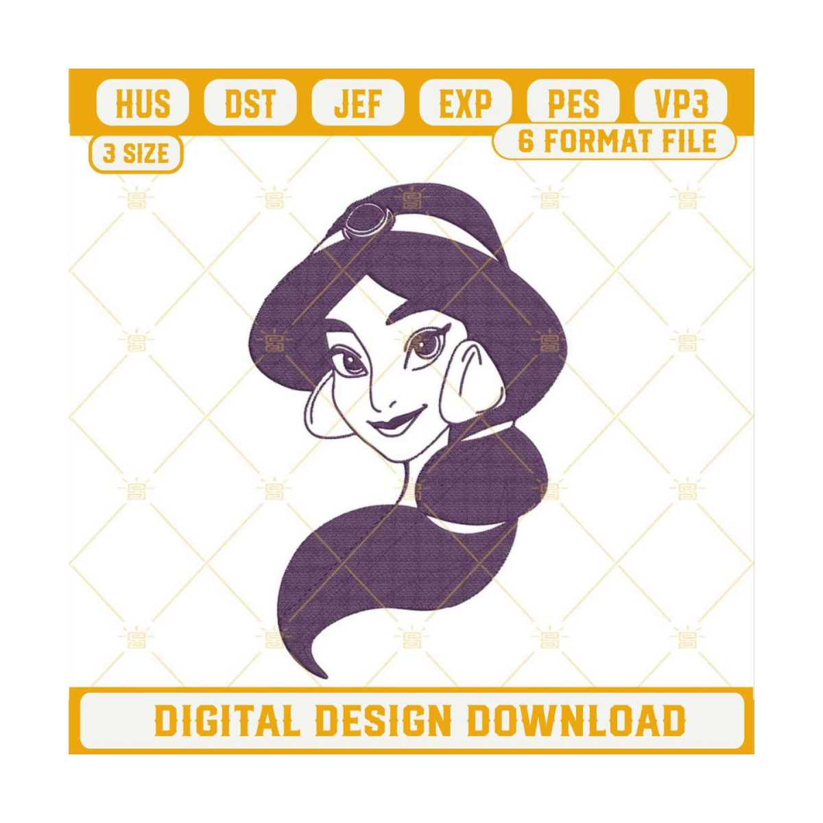 Jasmine Princess Embroidery Designs, Disney Aladdin Embroide | Inspire ...