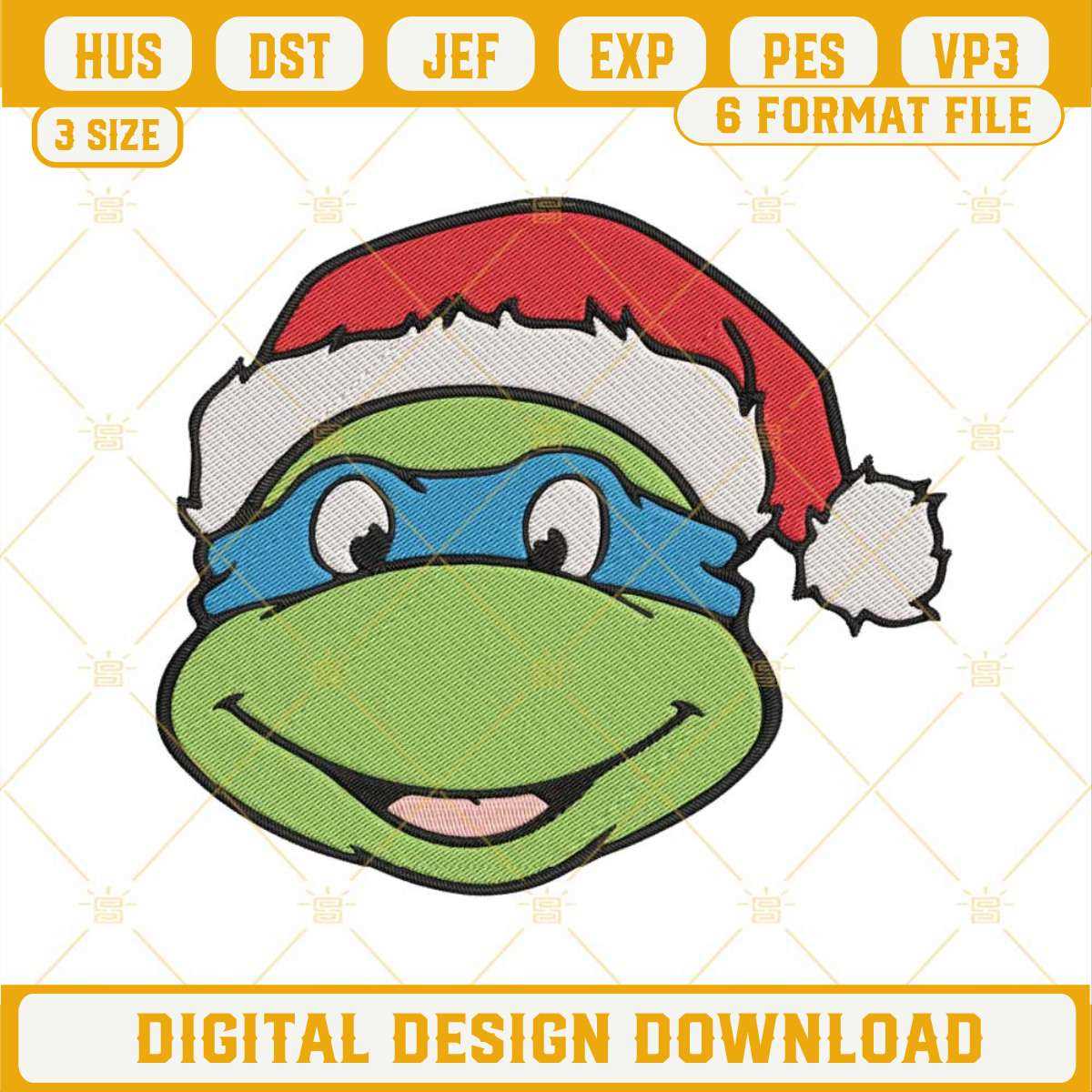 Leonardo Ninja Turtles Santa Hat Embroidery Designs, Ninja T | Inspire ...
