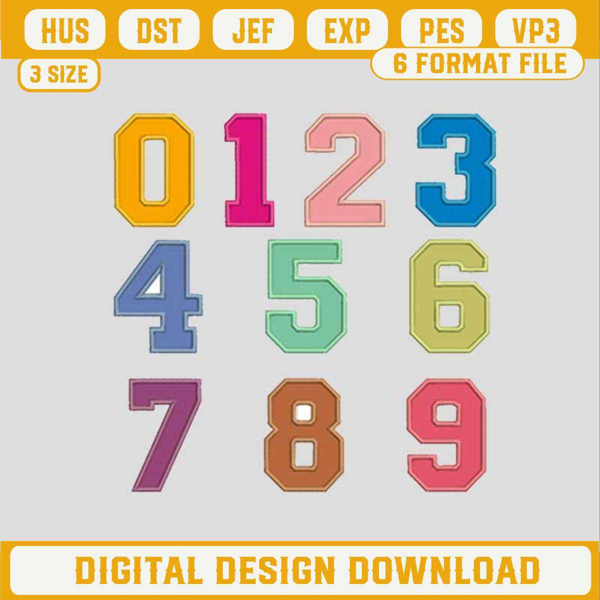 Numbers Applique Embroidery Design, Numbers Embroidery Files | Inspire ...