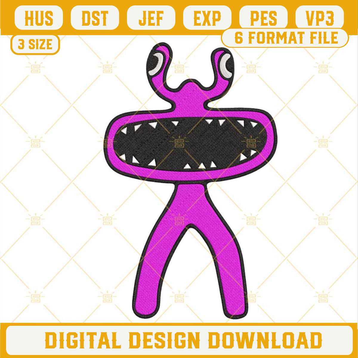 Rainbow Friends Pink Machine Embroidery Designs, Game Charac | Inspire ...