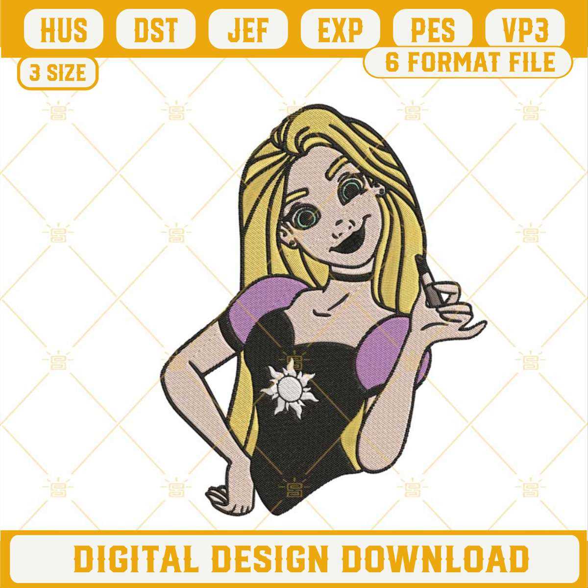 Rapunzel Embroidery Design, Punk Disney Princess Embroidery | Inspire ...