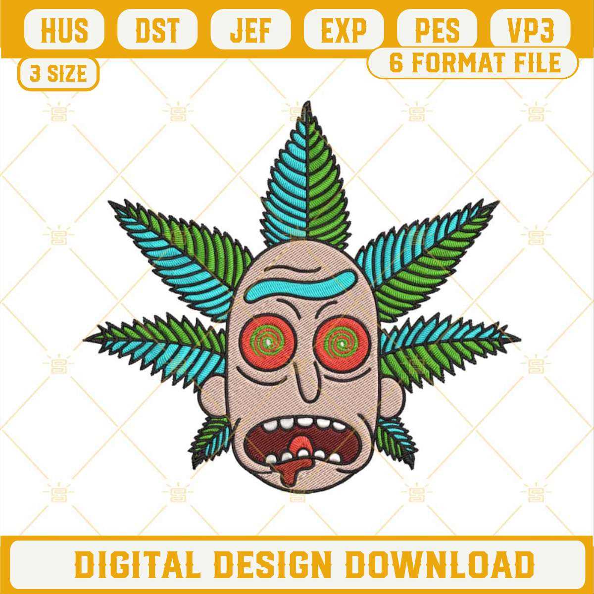 Rick Weed Embroidery Designs, Rick And Morty Cannabis Embroi | Inspire ...