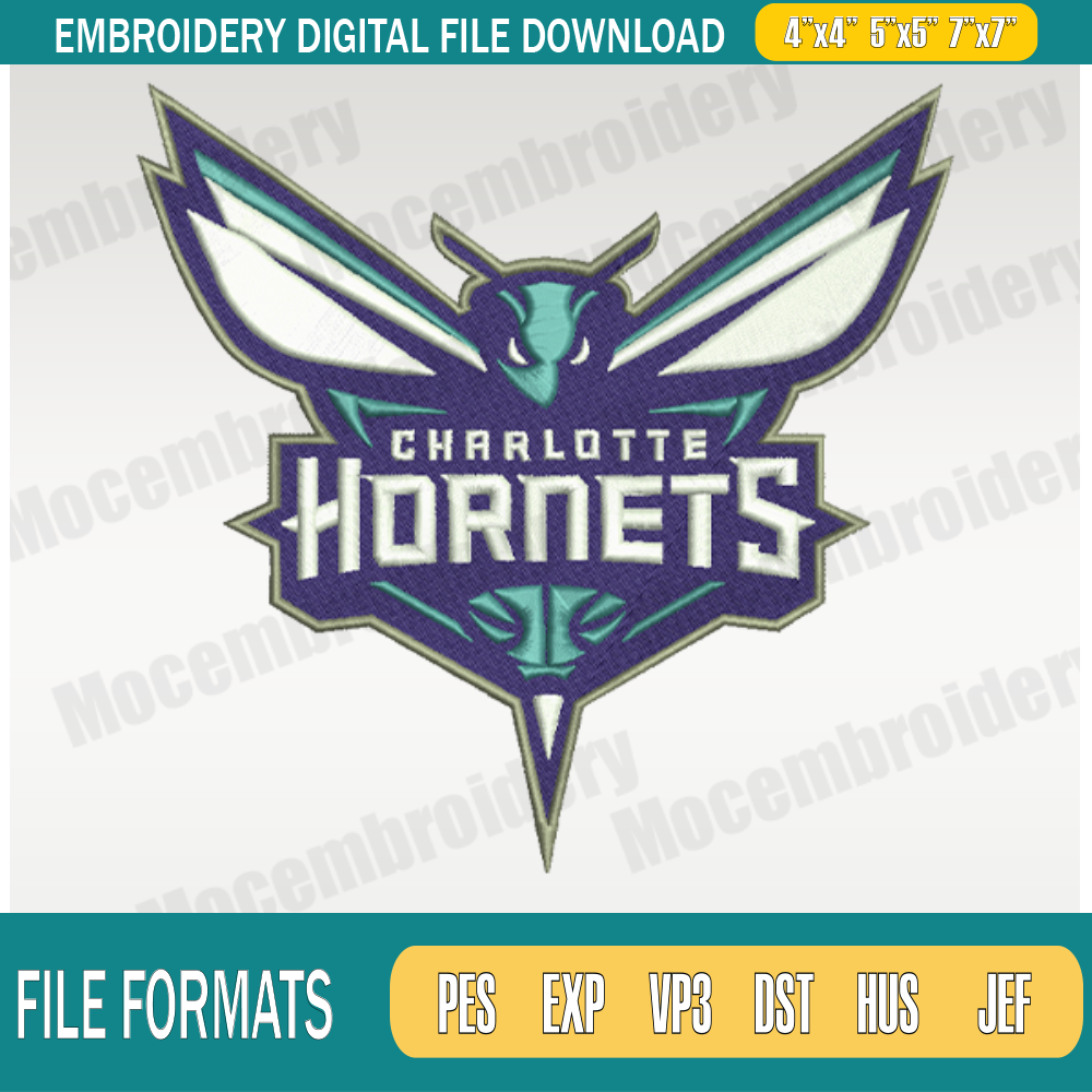 Charlotte Hornets Embroidery Designs,NBA Logo Embroidery Fil - Inspire ...