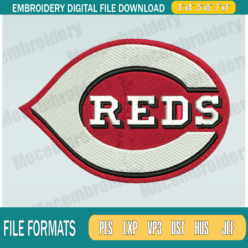 Cincinnati Reds Embroidery Designs,MLB Logo Embroidery Files - Inspire ...