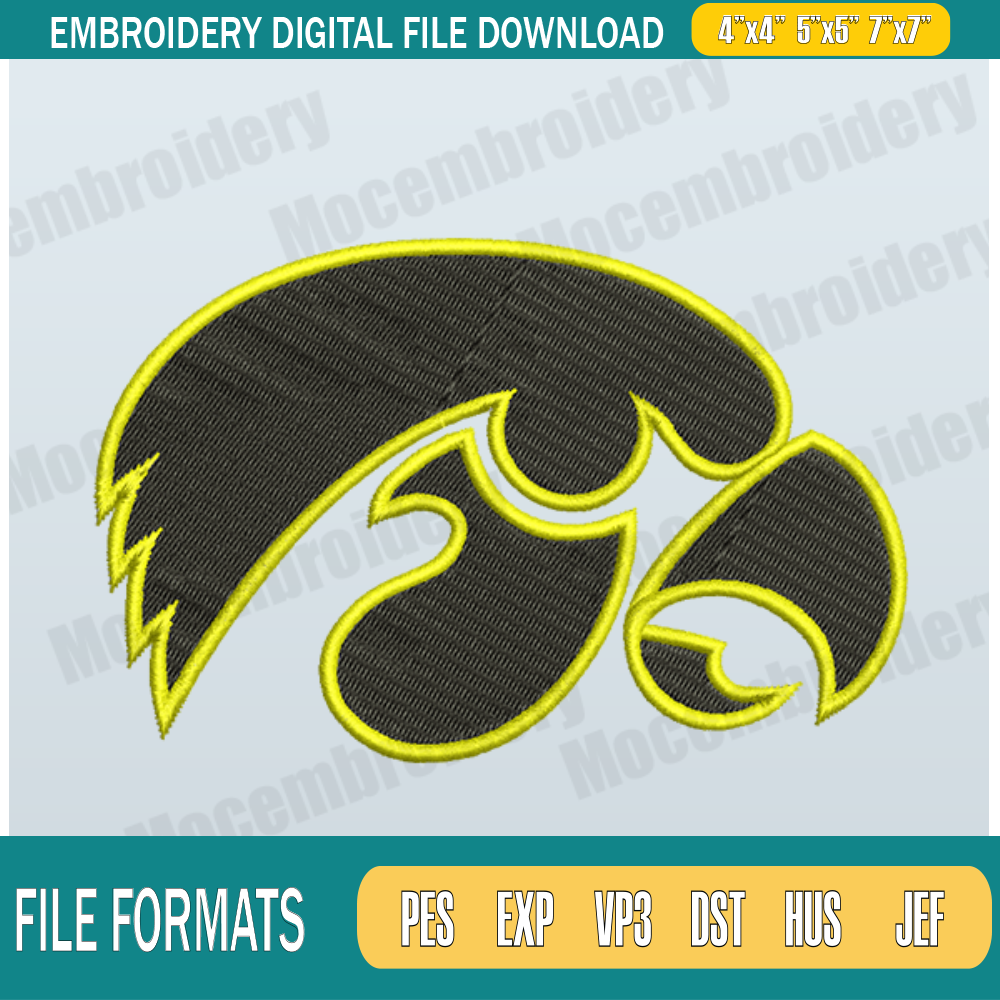 Iowa Hawkeyes Embroidery Designs, NCAA Logo Embroidery Files | Inspire ...