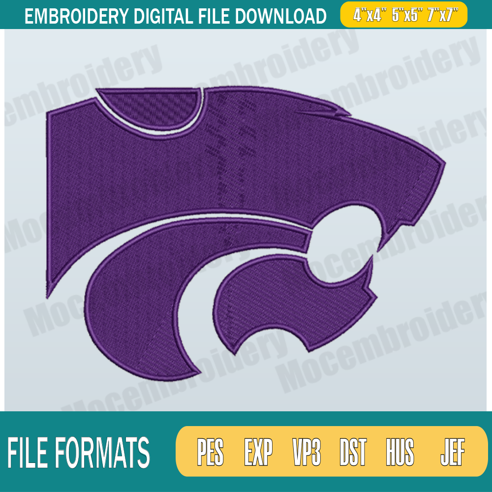 Kansas State Wildcats Embroidery Designs, NCAA Logo Embroide | Inspire ...