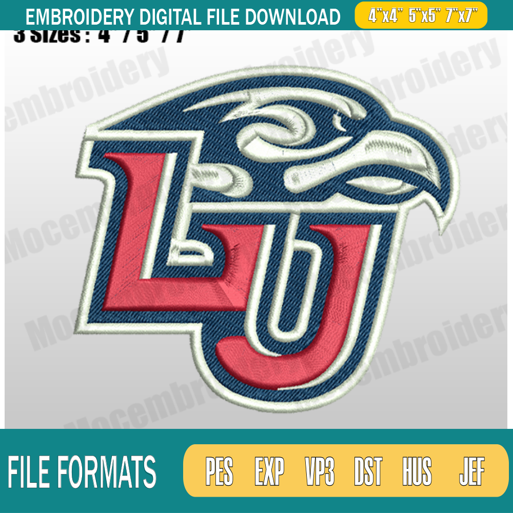 Liberty Flames Embroidery Designs, NCAA Logo Embroidery File - Inspire ...