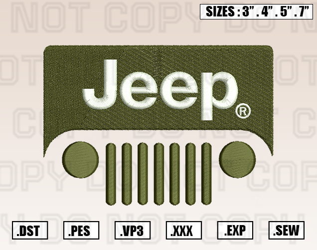 Jeep Logo Embroidery Design, Machine Embroidery, Car Embroid | Inspire ...