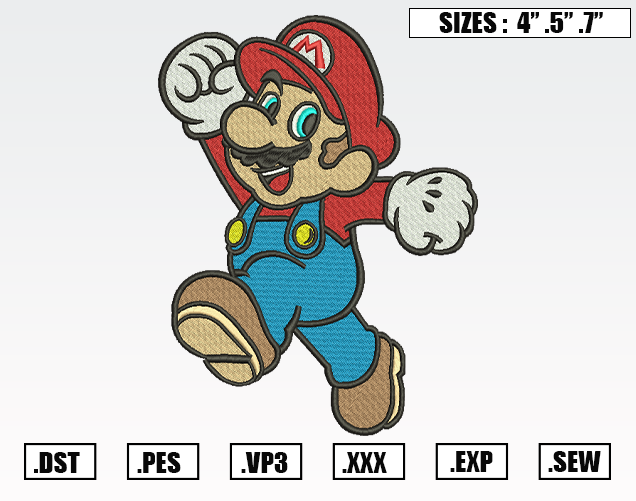 Mario Logo Embroidery Designs, Disney Embroidery Design File - Inspire ...