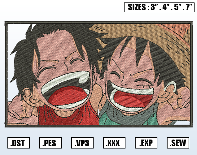 Monkey D Luffy Embroidery Design File, One Piece Anime Embro | Inspire ...