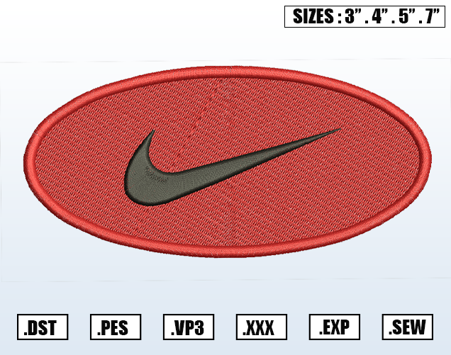 Nike Embroidery Design, Oval Emblem Swoosh Patch Logo Machin - Inspire ...