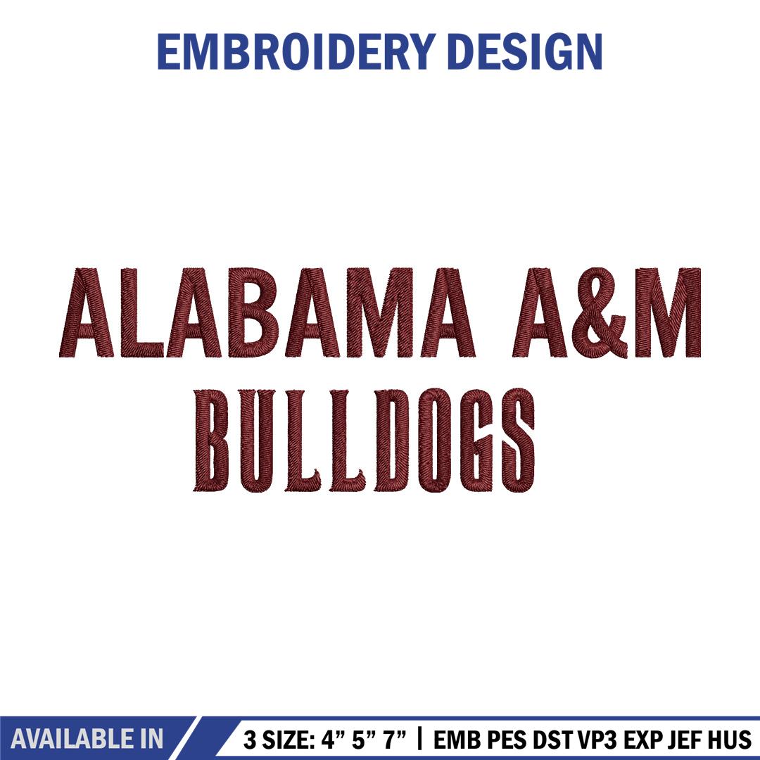 Alabama AM Bulldogs logo embroidery design, NCAA embroidery, - Inspire ...