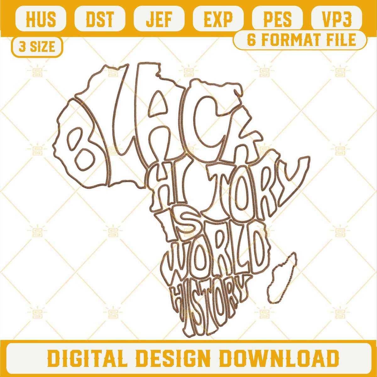 Black History Is World History Africa Map Machine Embroidery | Inspire ...