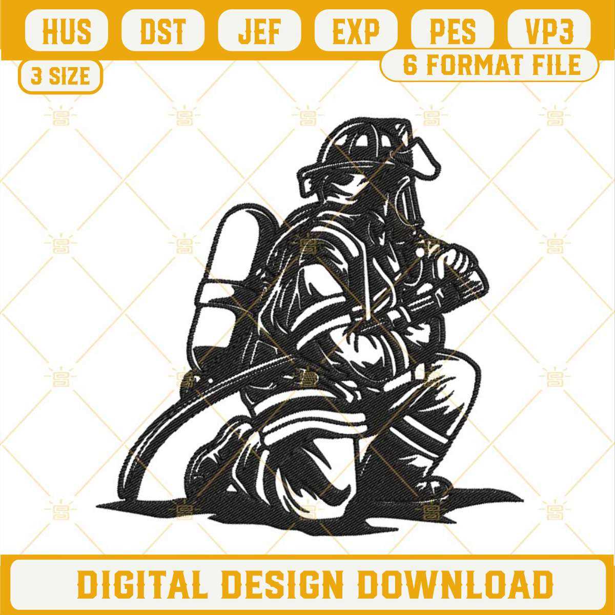 Firefighter Embroidery Design, Firefighting Embroidery Files | Inspire ...