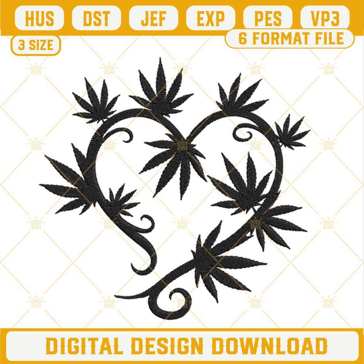 Marijuana Leaf Heart Embroidery Designs, Love Weed Machine E | Inspire ...