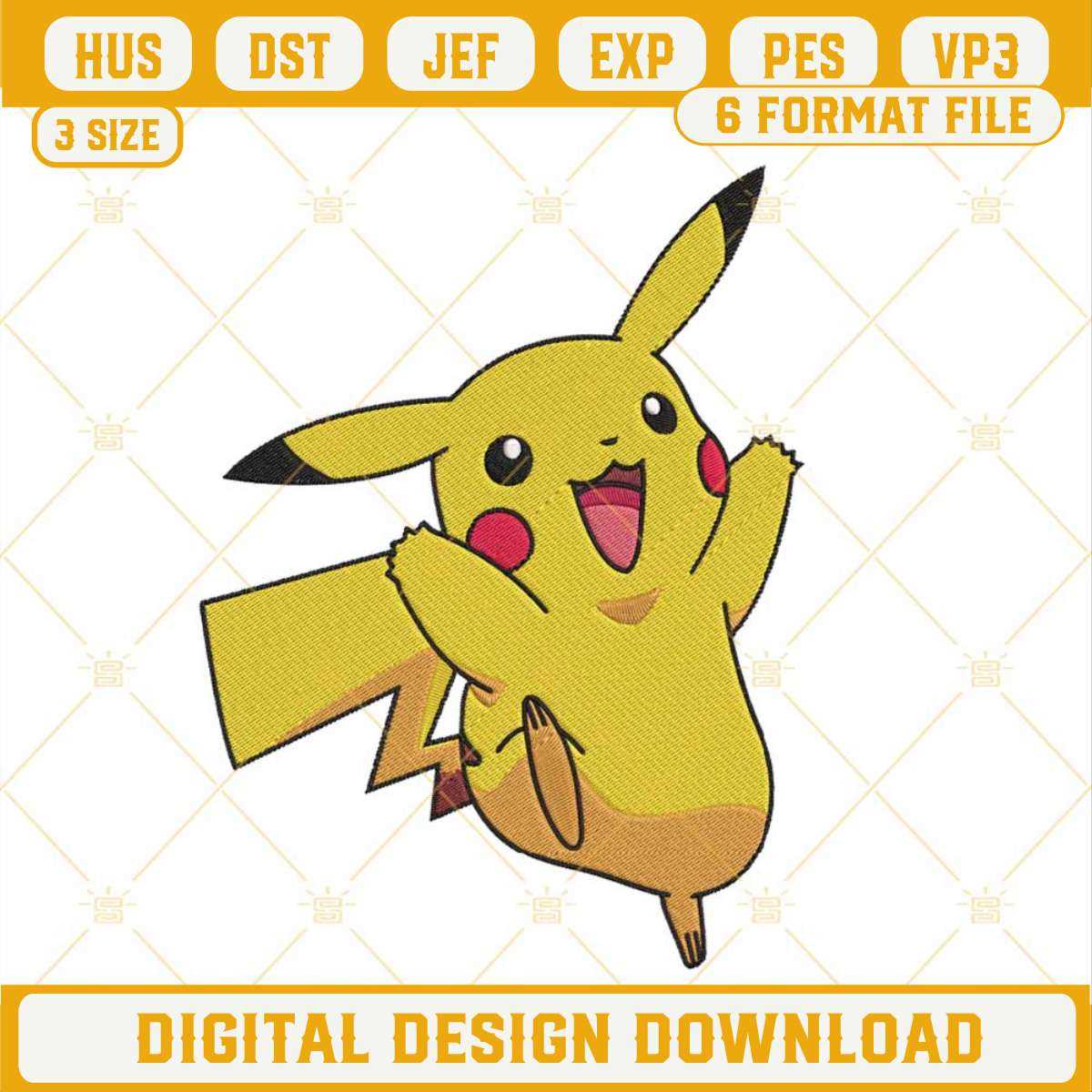 Pikachu Embroidery Designs, Pokemon Machine Embroidery Files | Inspire ...
