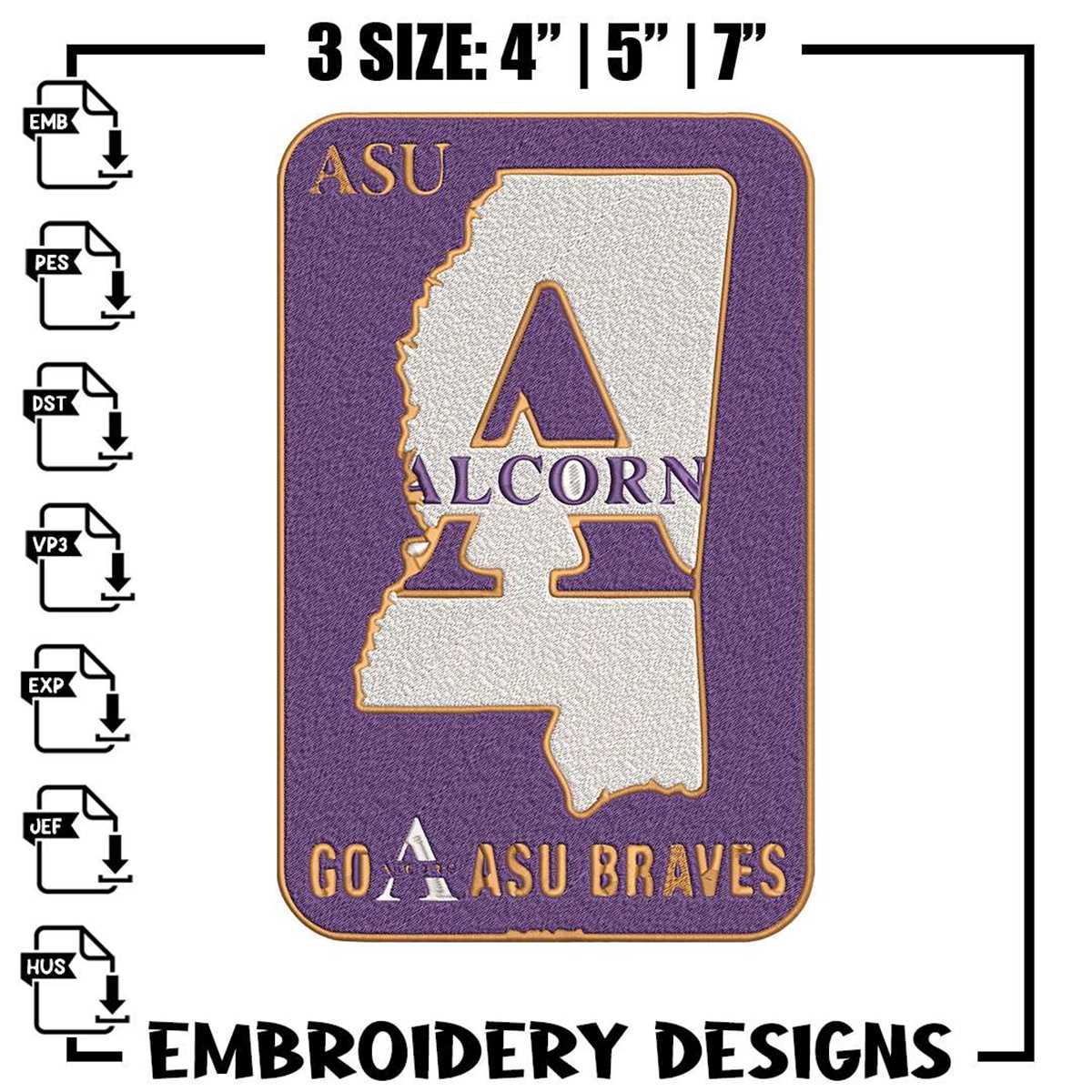 Alcorn State logo embroidery design, Logo embroidery, Sport | Inspire ...