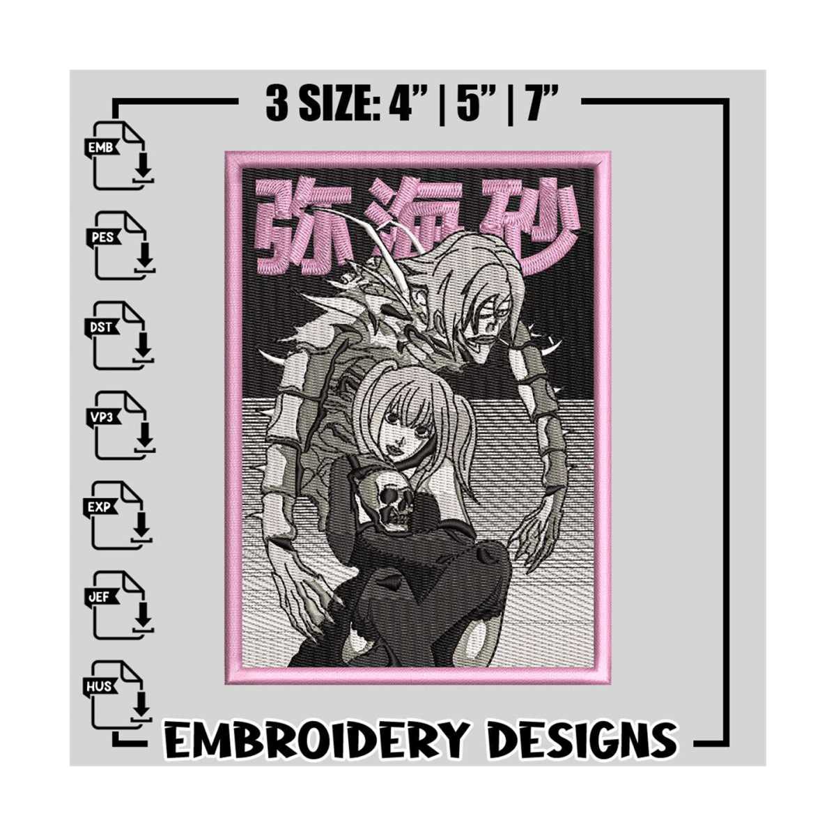 Death Note Rem embroidery design, Death Note embroidery, ani | Inspire ...