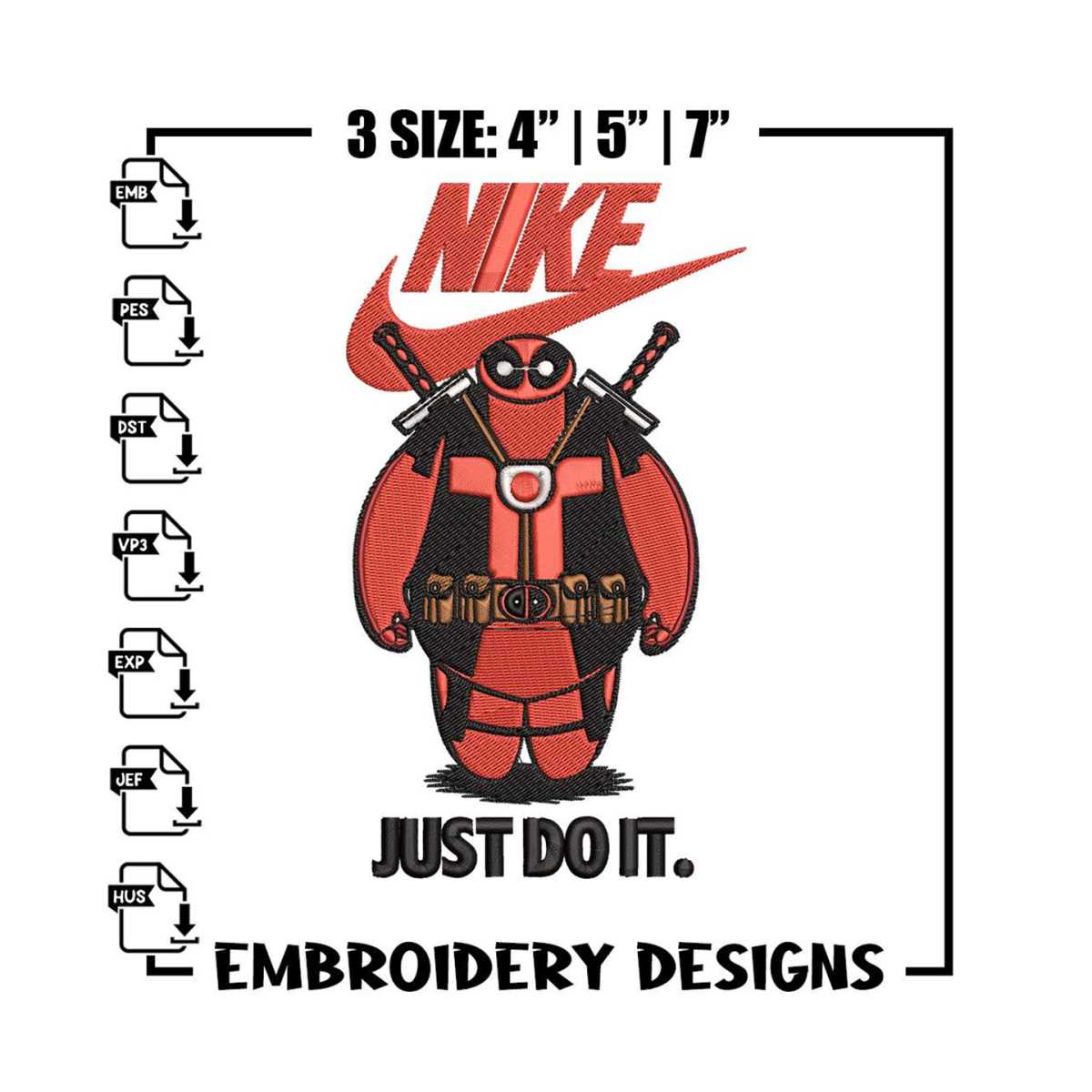 Deadpool funny Nike Embroidery design, Deadpool funny Embroi | Inspire ...