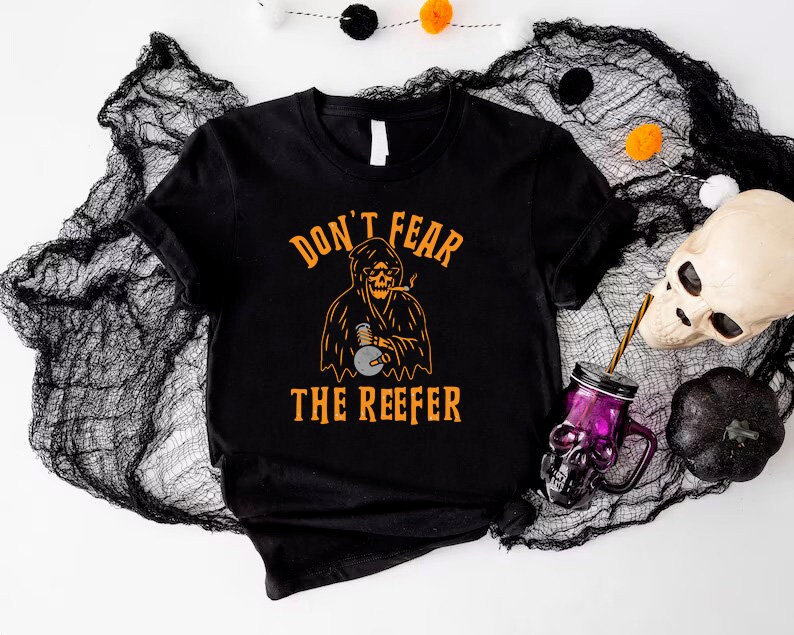 Reefer Skull Shirt, Dont Fear The Reefer Shirt, Goth Shirt, | Inspire ...