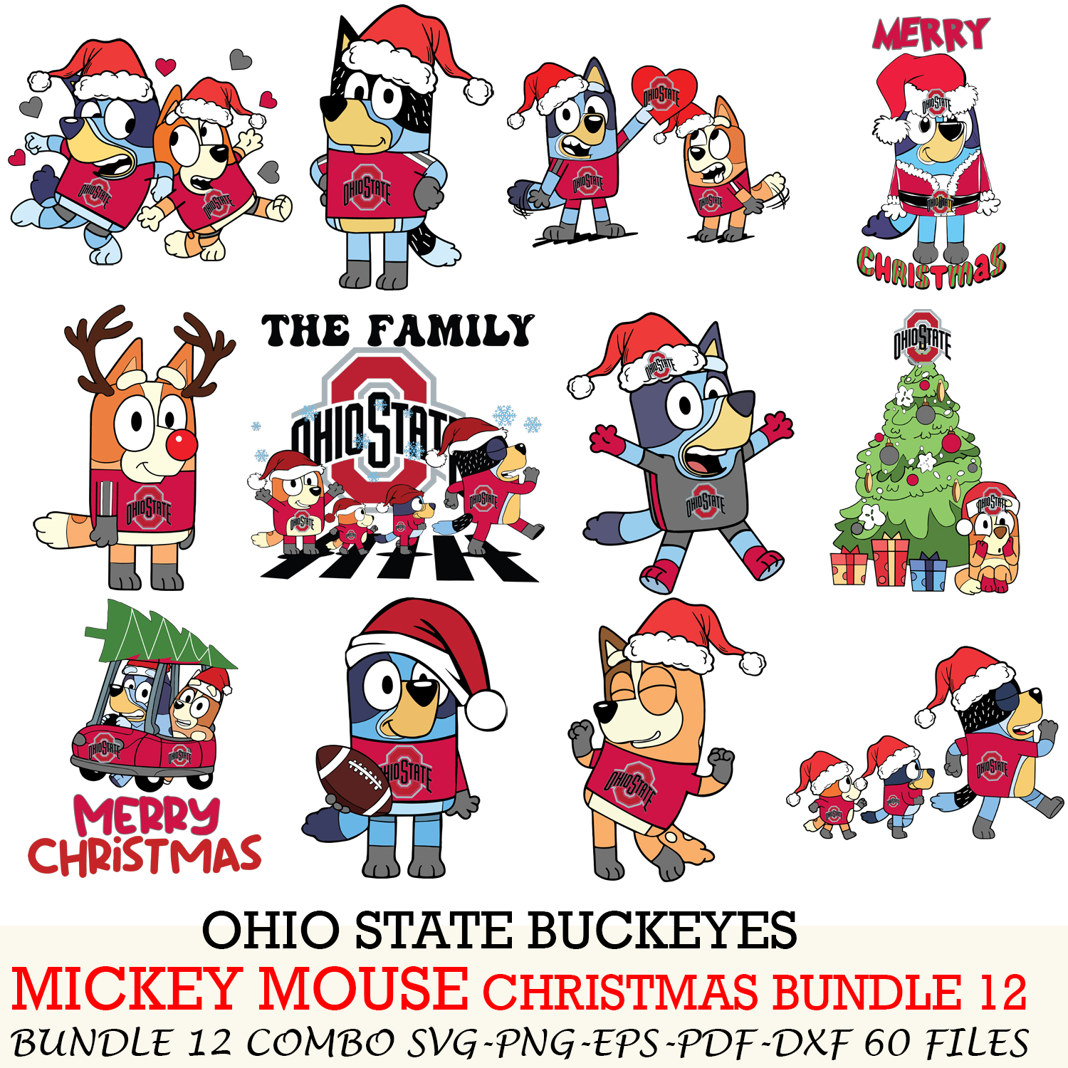 Nevada Wolf Pack bundle 12 zip Bluey Christmas Cut files,for | Inspire ...