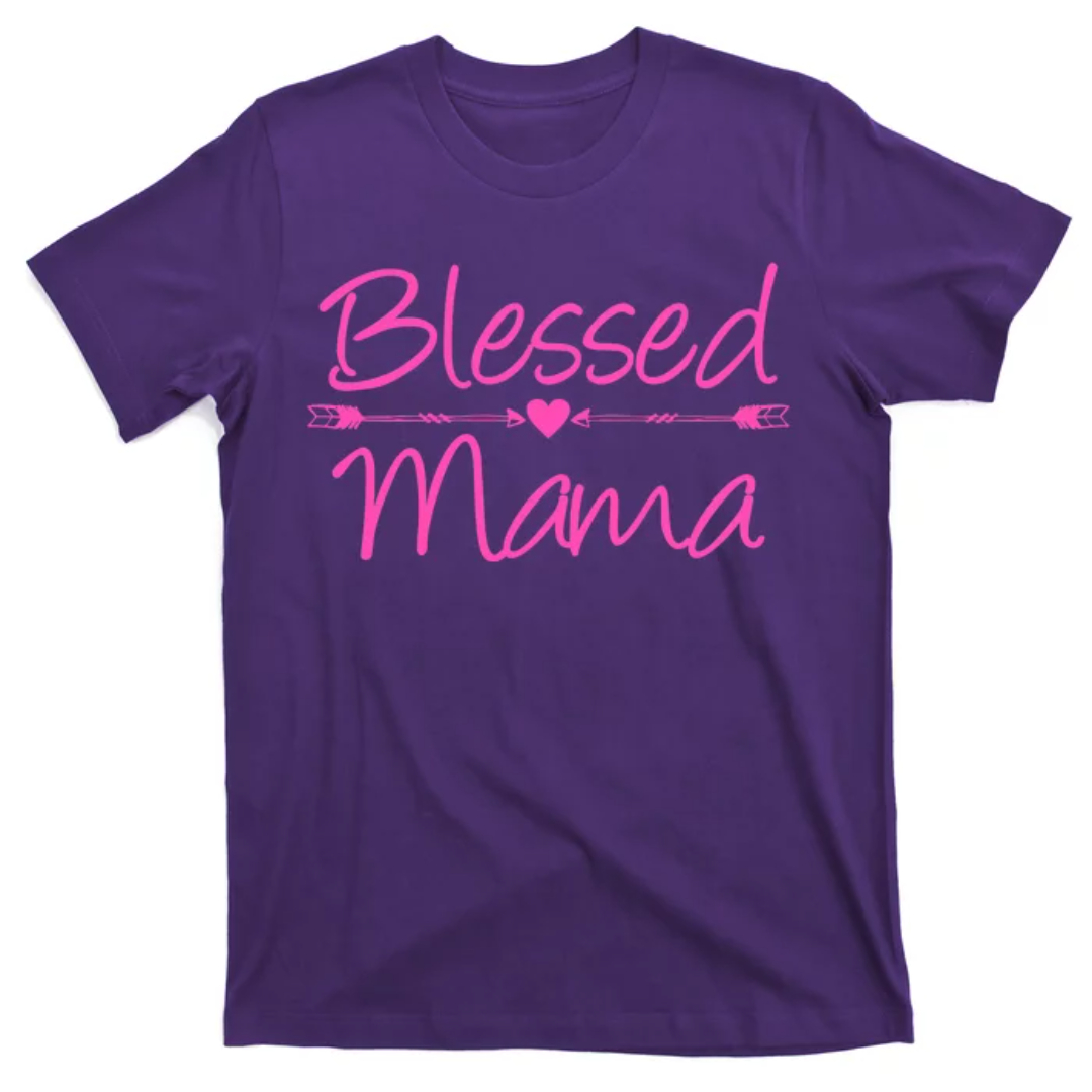 Blessed Mama Heart Arrows Mom T-Shirt | Inspire Uplift