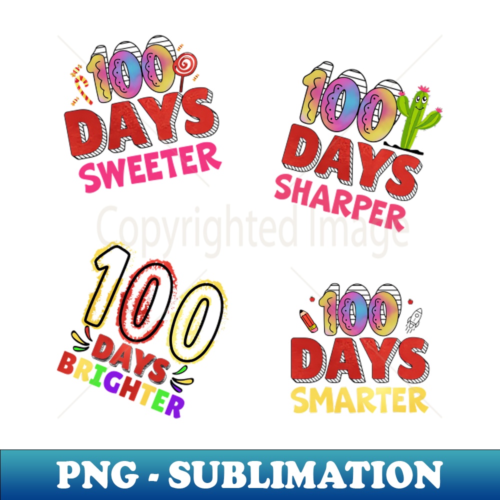 Colorful 100th Day Of School Stickers Pack - PNG Transparent | Inspire ...
