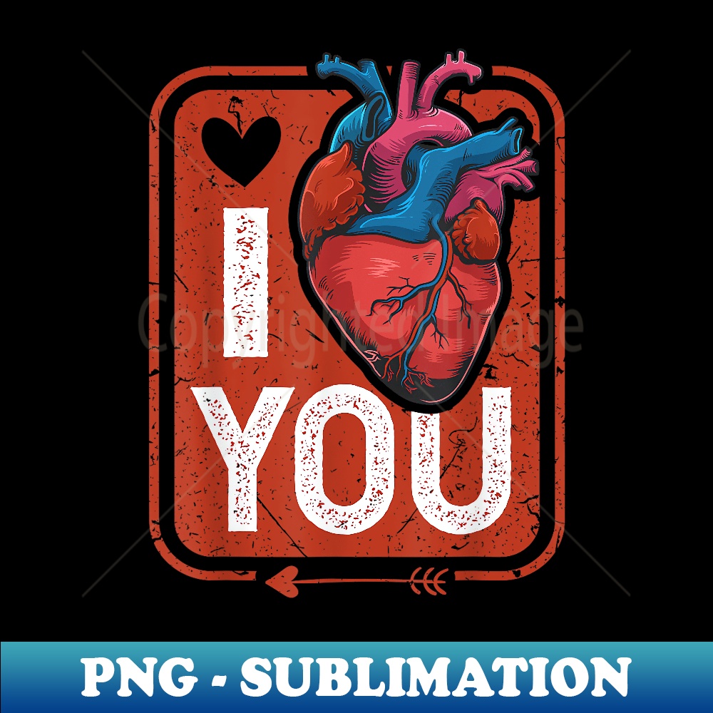 I Love You Anatomical Heart Valentines Day - Instant PNG Sub | Inspire ...