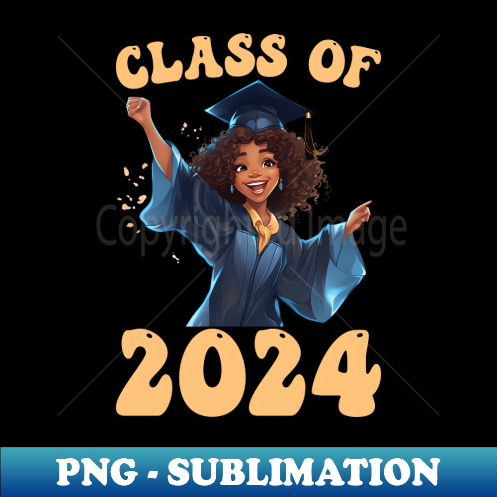 Afro Girl Graduation Girls Class Of 2024 Senior - Digital Su | Inspire ...