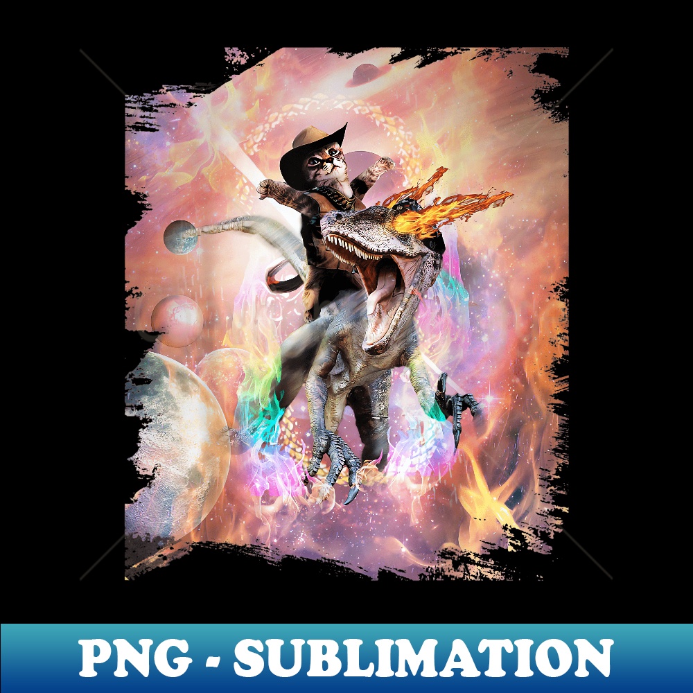 Evil Velociraptor Raptor Fire Dinosaur & Space Cat - Unique | Inspire ...