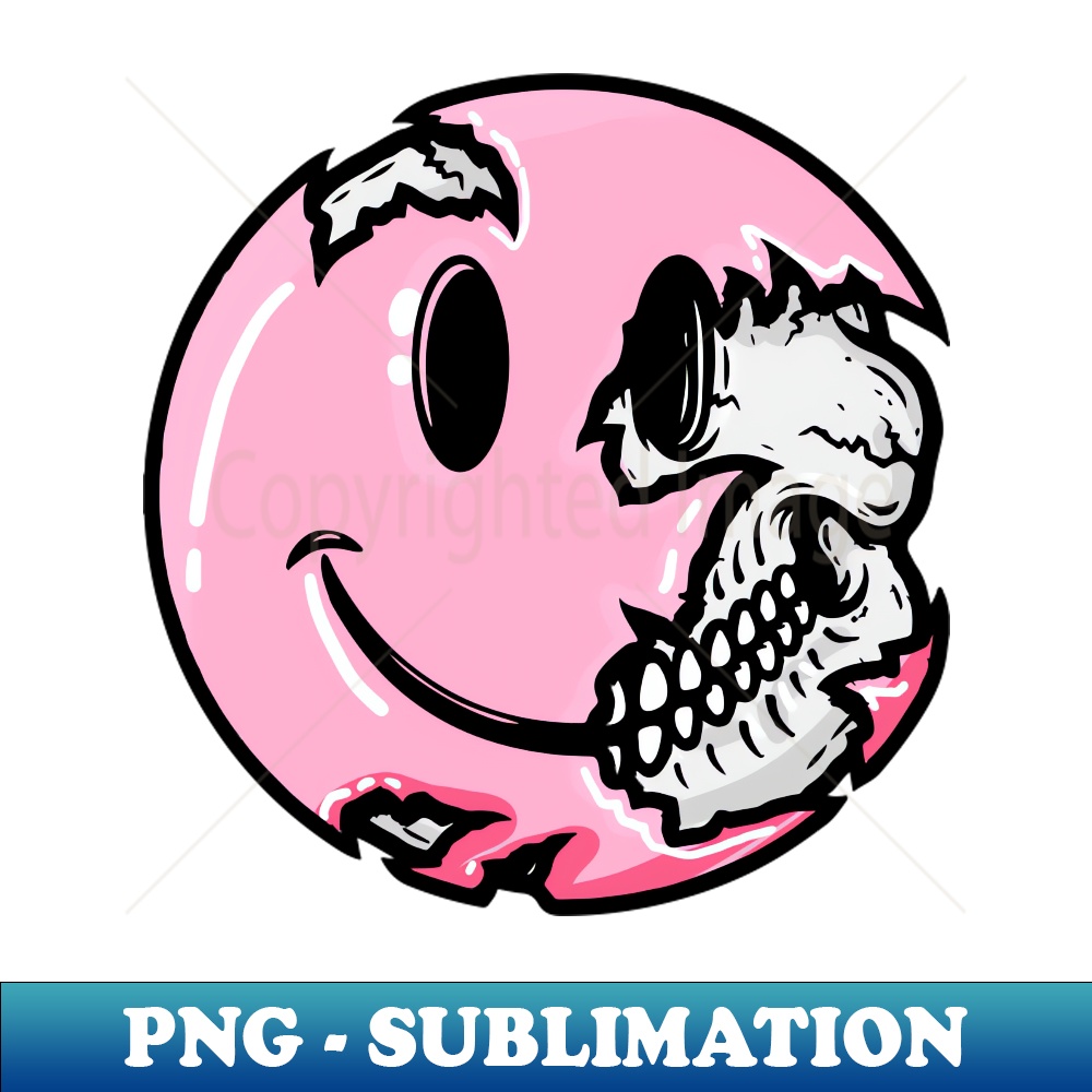 Creepy Pastel Goth Pink Smiley Face Skull Emoji - Unique Sub | Inspire ...