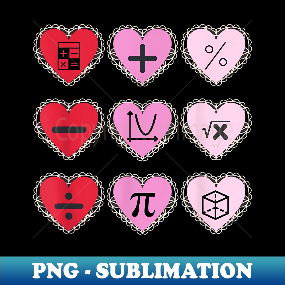 Valentine's Day Hearts Math Design - PNG Transparent Digital | Inspire ...
