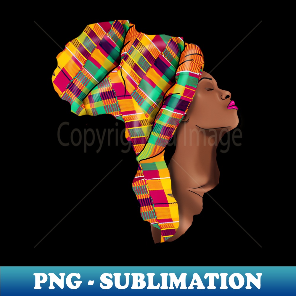 Melanin African Heritage Woman Kente Pattern Shape Of Map Of | Inspire ...