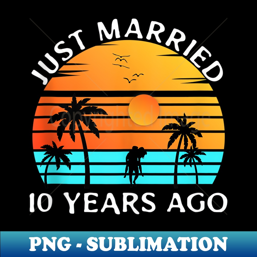 Beach wedding anniversary couple Just married 10 years ago - - Inspire ...