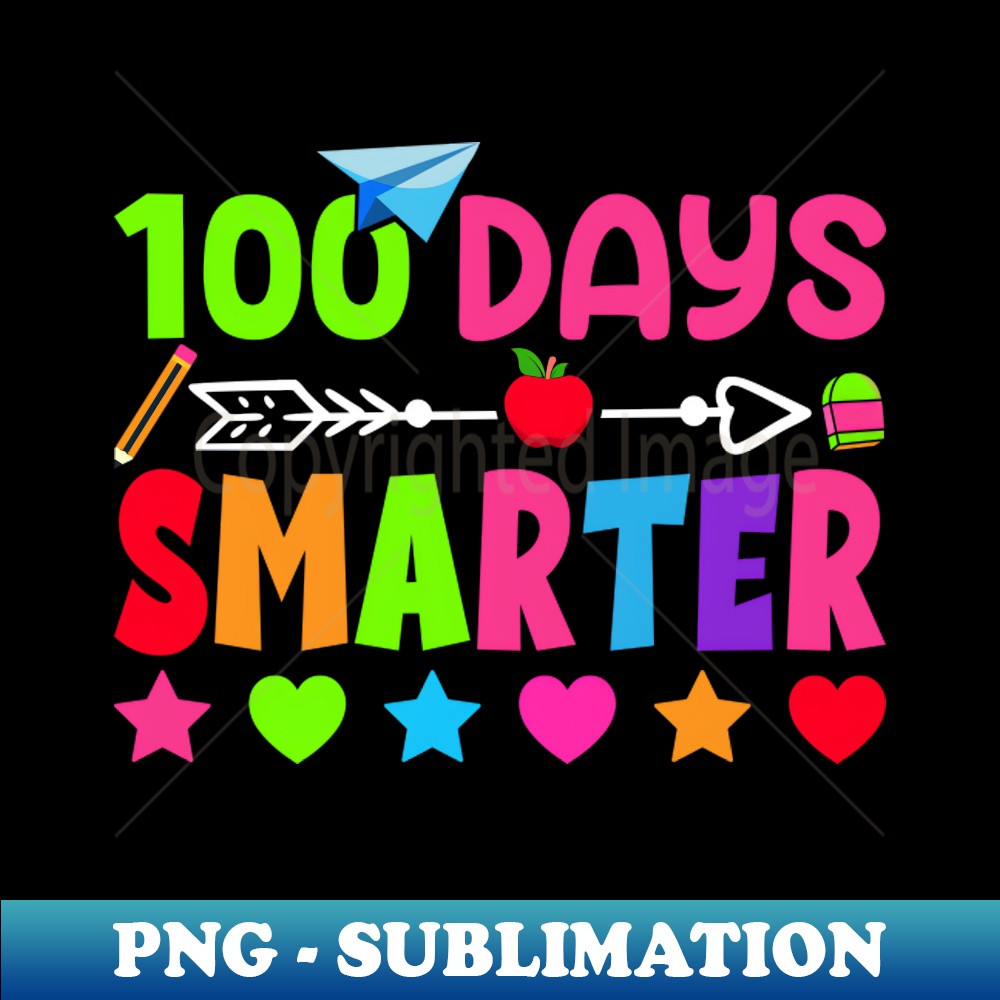 100th Day of School Teacher 100 Days Smarter Rainbow - PNG T - Inspire ...