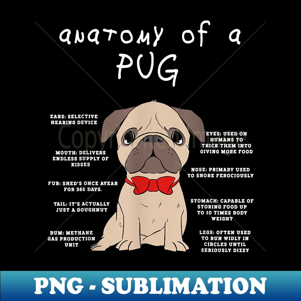 Anatomy Of A Pug Funny Pugs Dog Body Parts Puppy - Artistic | Inspire ...