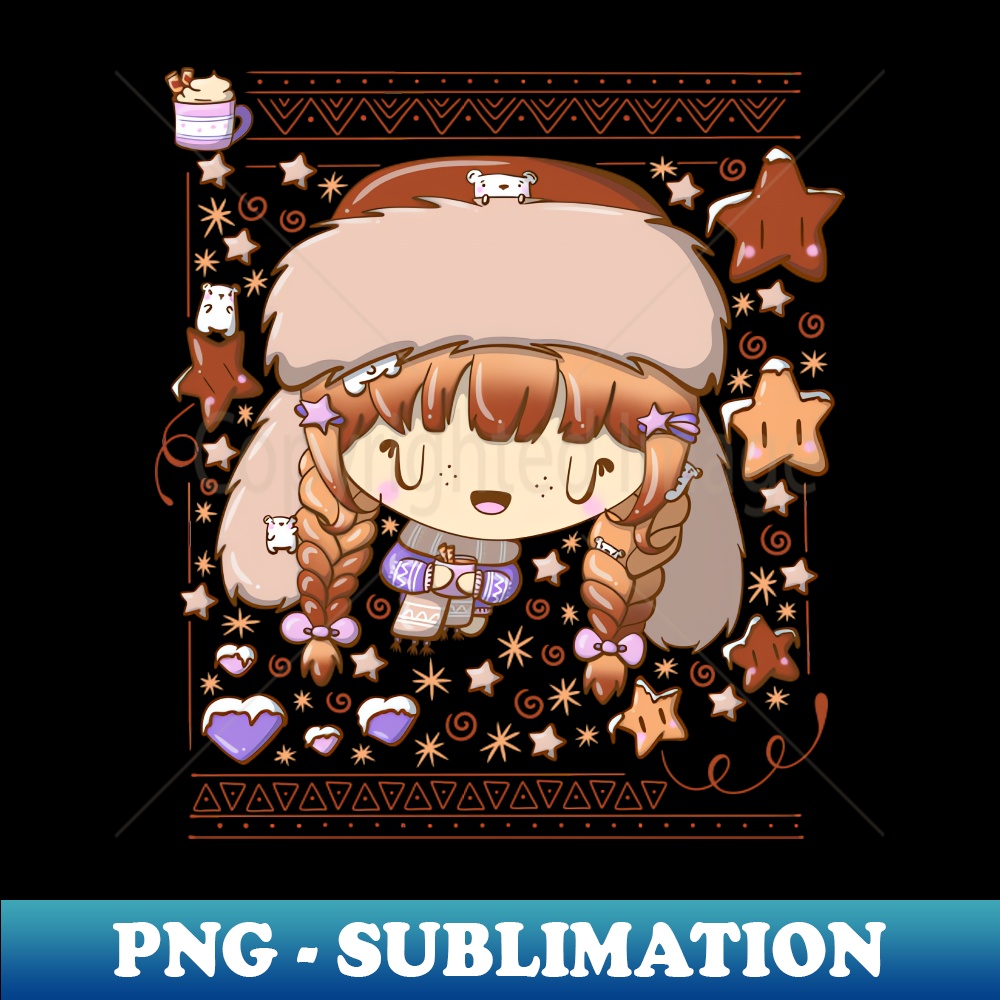 Cute hot choco bubble head cutie - Retro PNG Sublimation Dig | Inspire ...