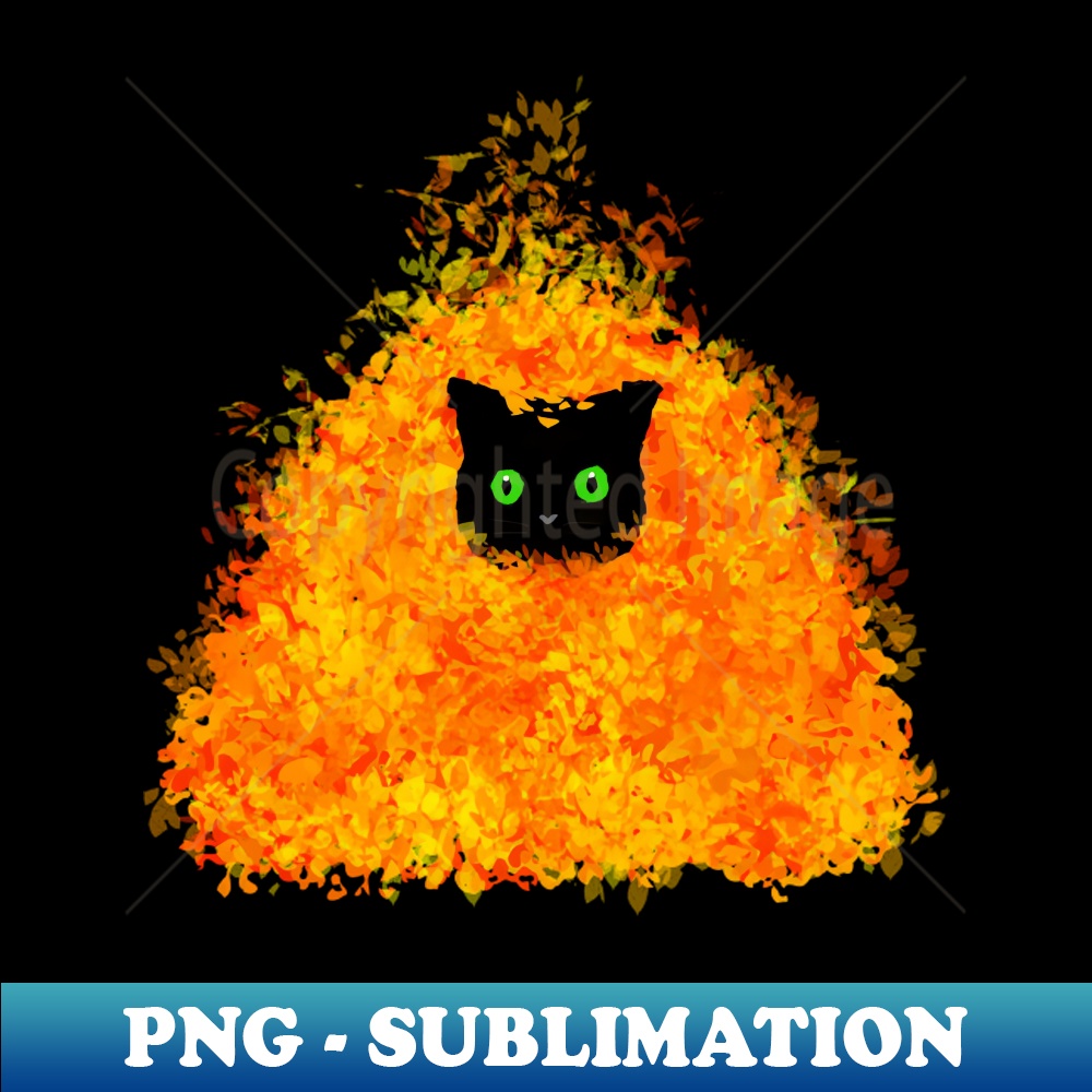 Kitty in a Leaf Pile - Aesthetic Sublimation Digital File - | Inspire ...