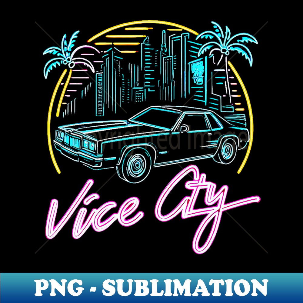 Neon Vice City - PNG Transparent Sublimation Design - Unlock | Inspire ...