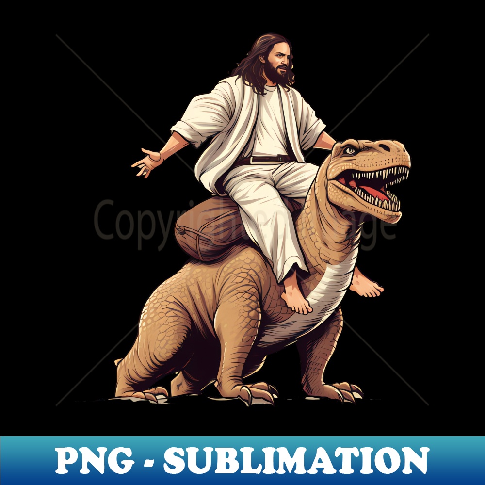 Jesus meme - Jesus Riding Dinosaur - PNG Transparent Digital | Inspire ...
