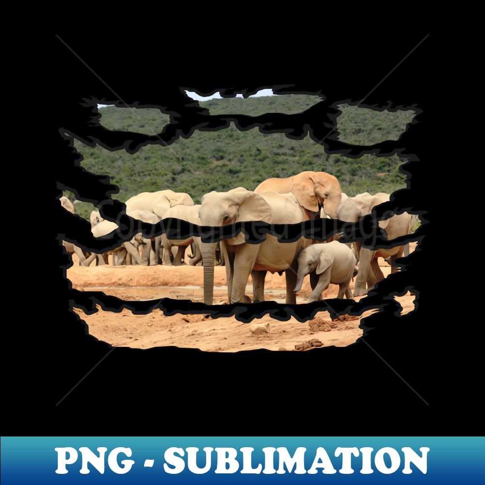 Wildlife Ripped Elephant Herd - Premium Sublimation Digital | Inspire ...